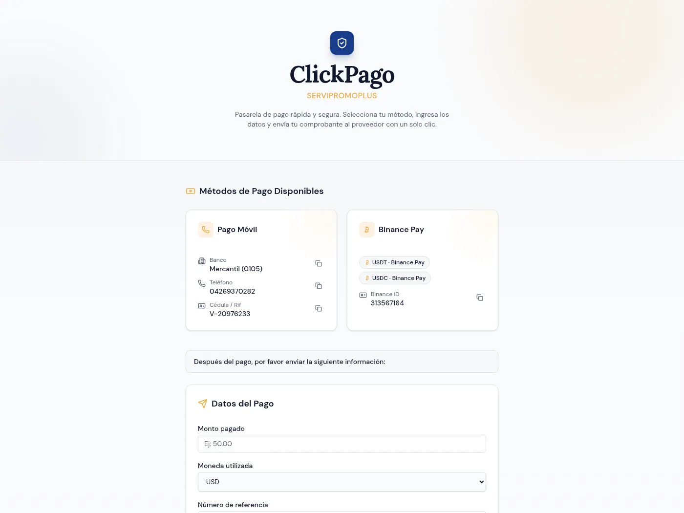 ClickPago Pasarela Web
