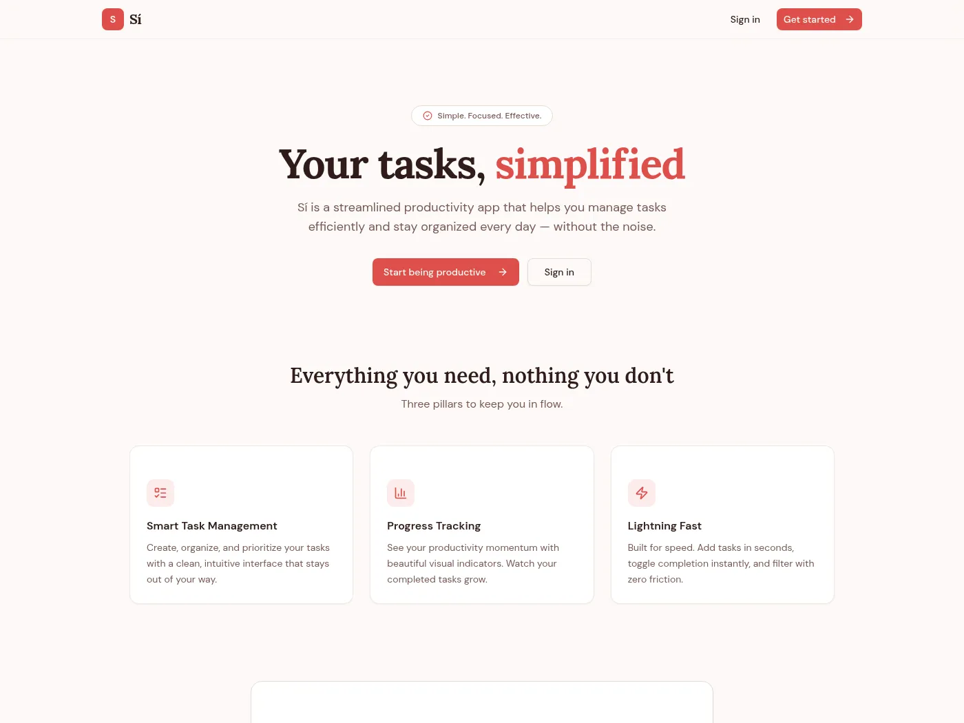 Sí Productivity App
