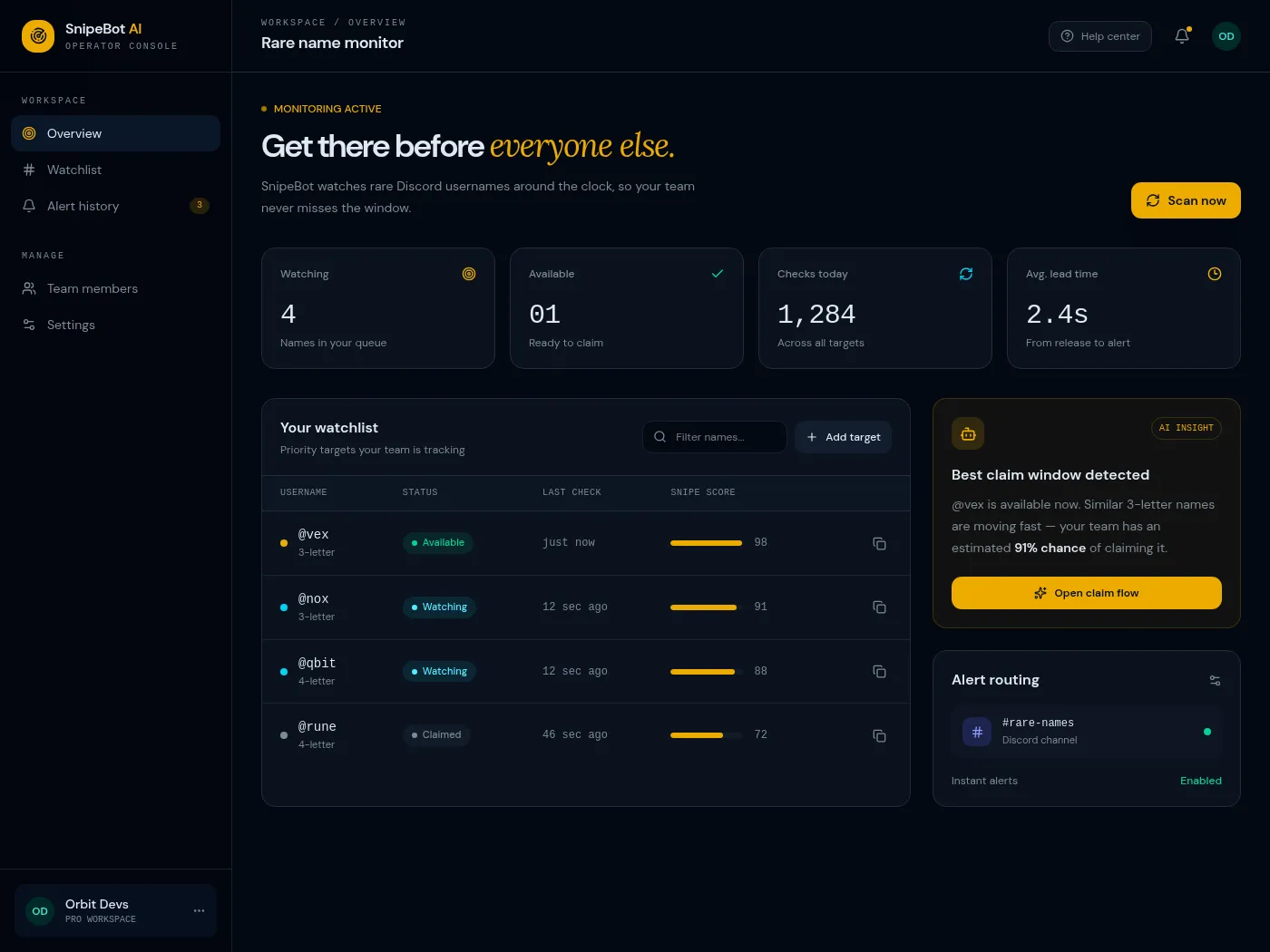 Discord SnipeBot AI