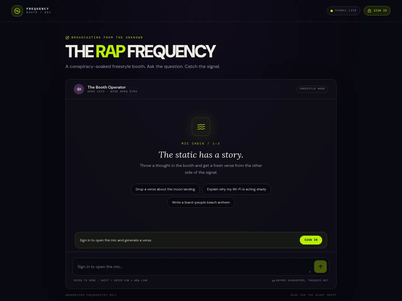 Rap AI Conspiracy Bot