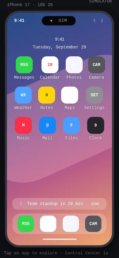 iPhone 17 Simulator