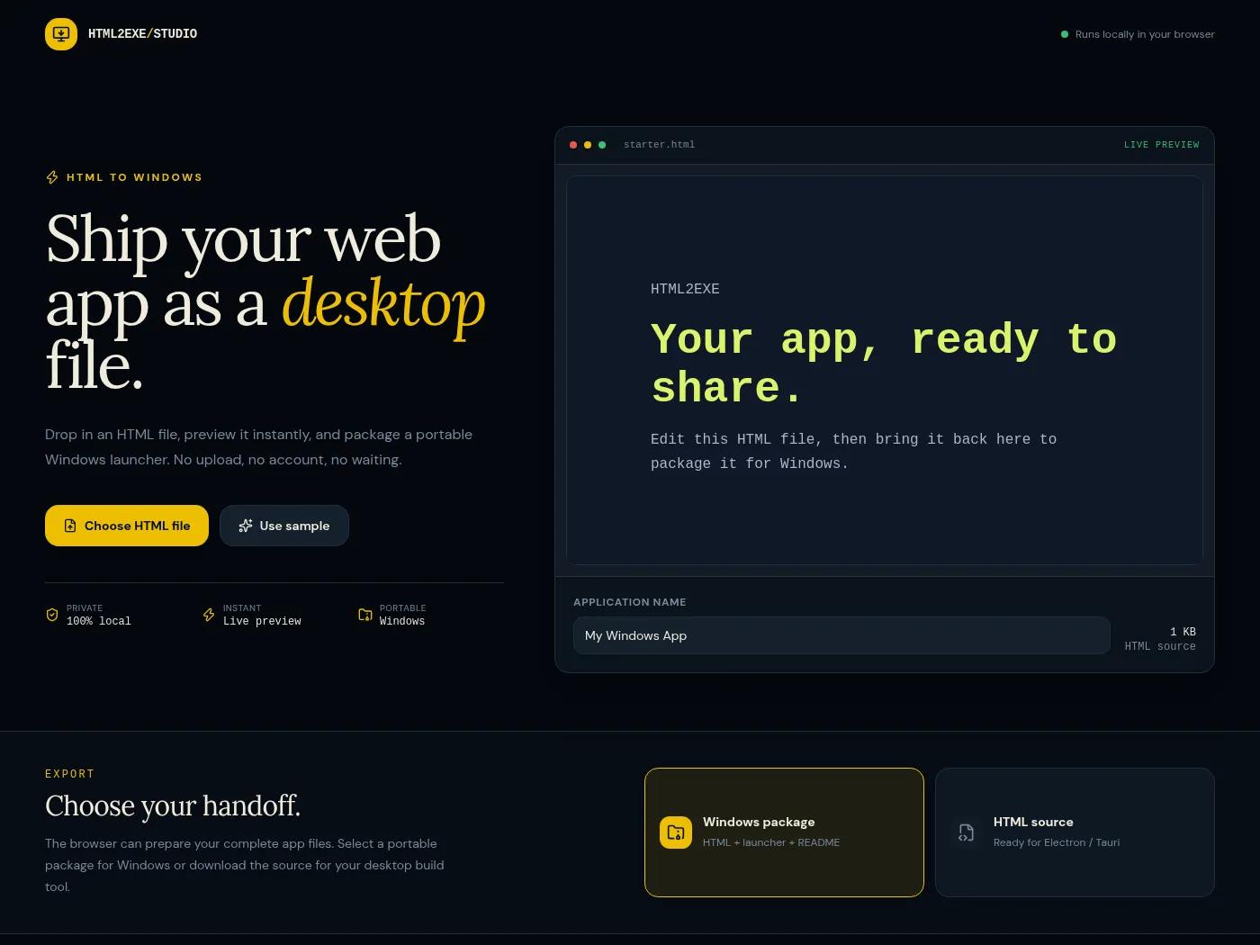 Html2Exe Converter