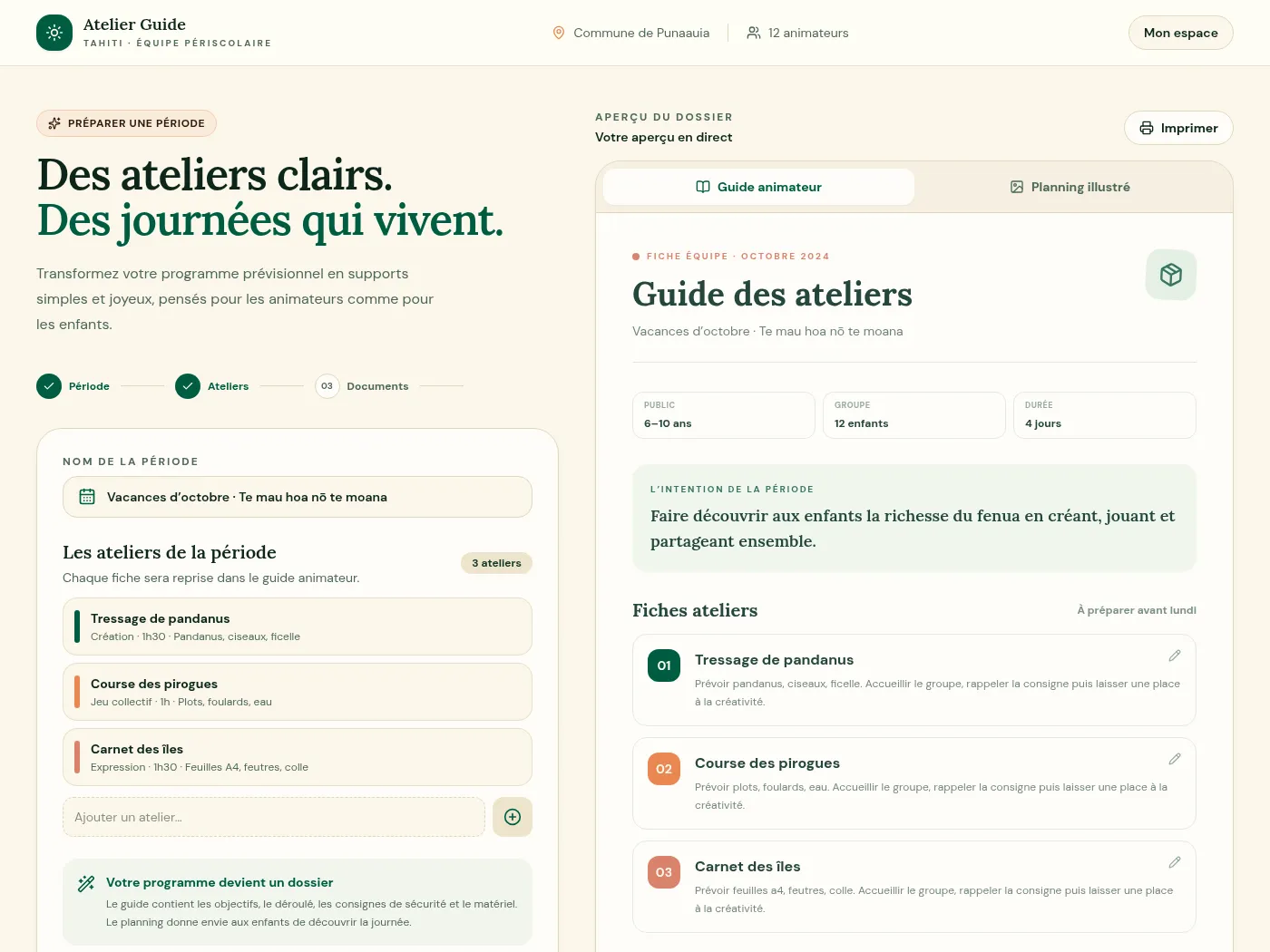 Atelier Guide Tahiti