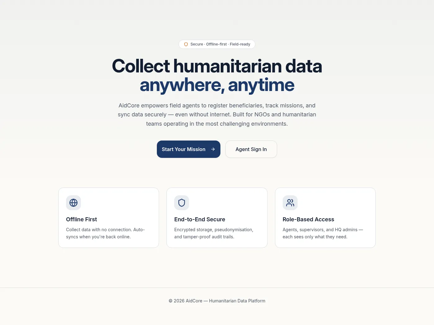 AidCore Humanitarian Data App