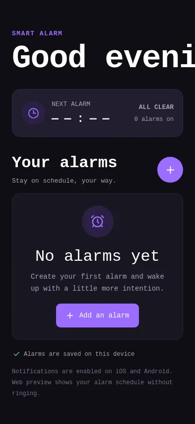 Smart Alarm Mobile