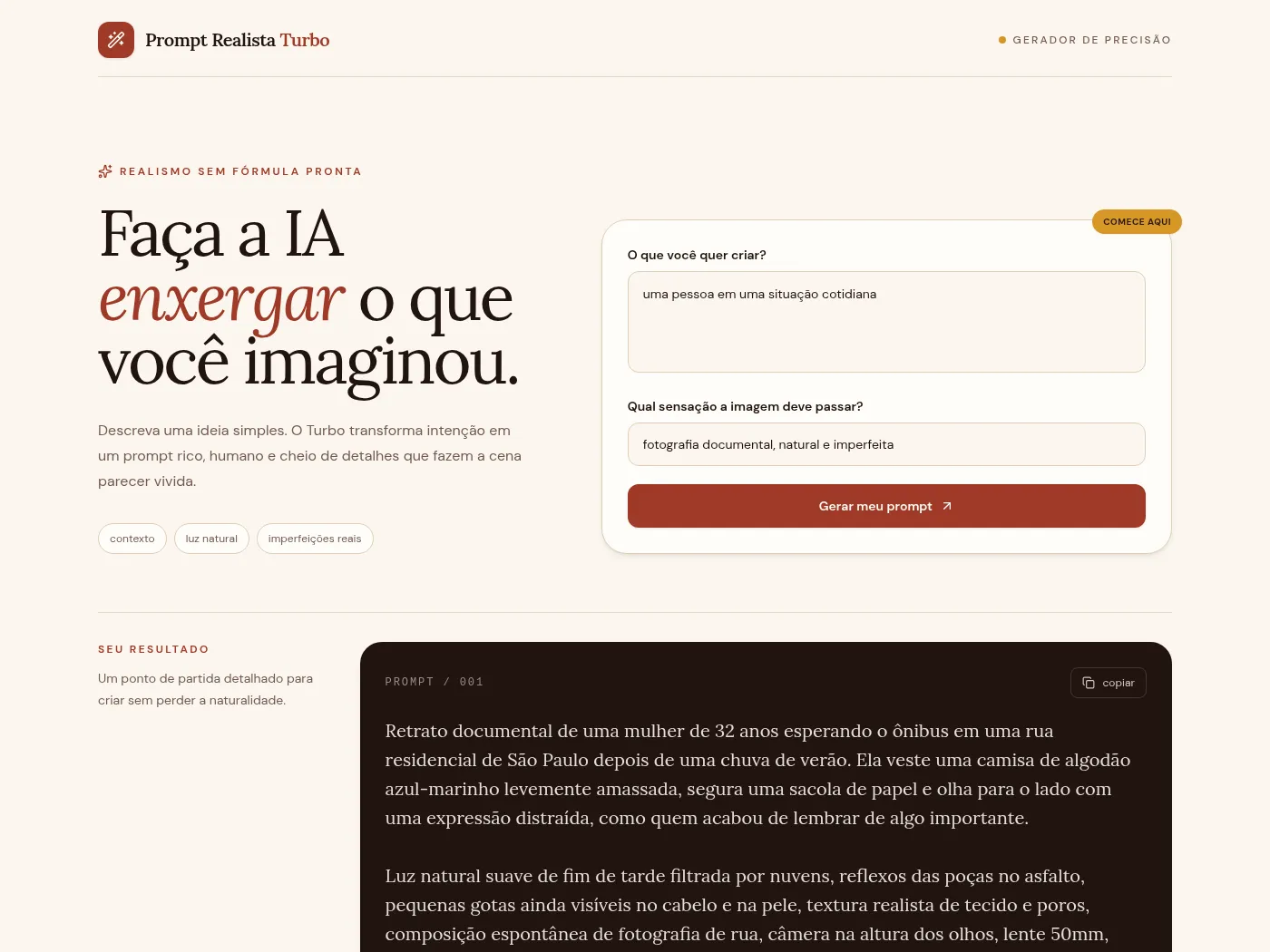 Prompt Realista Turbo