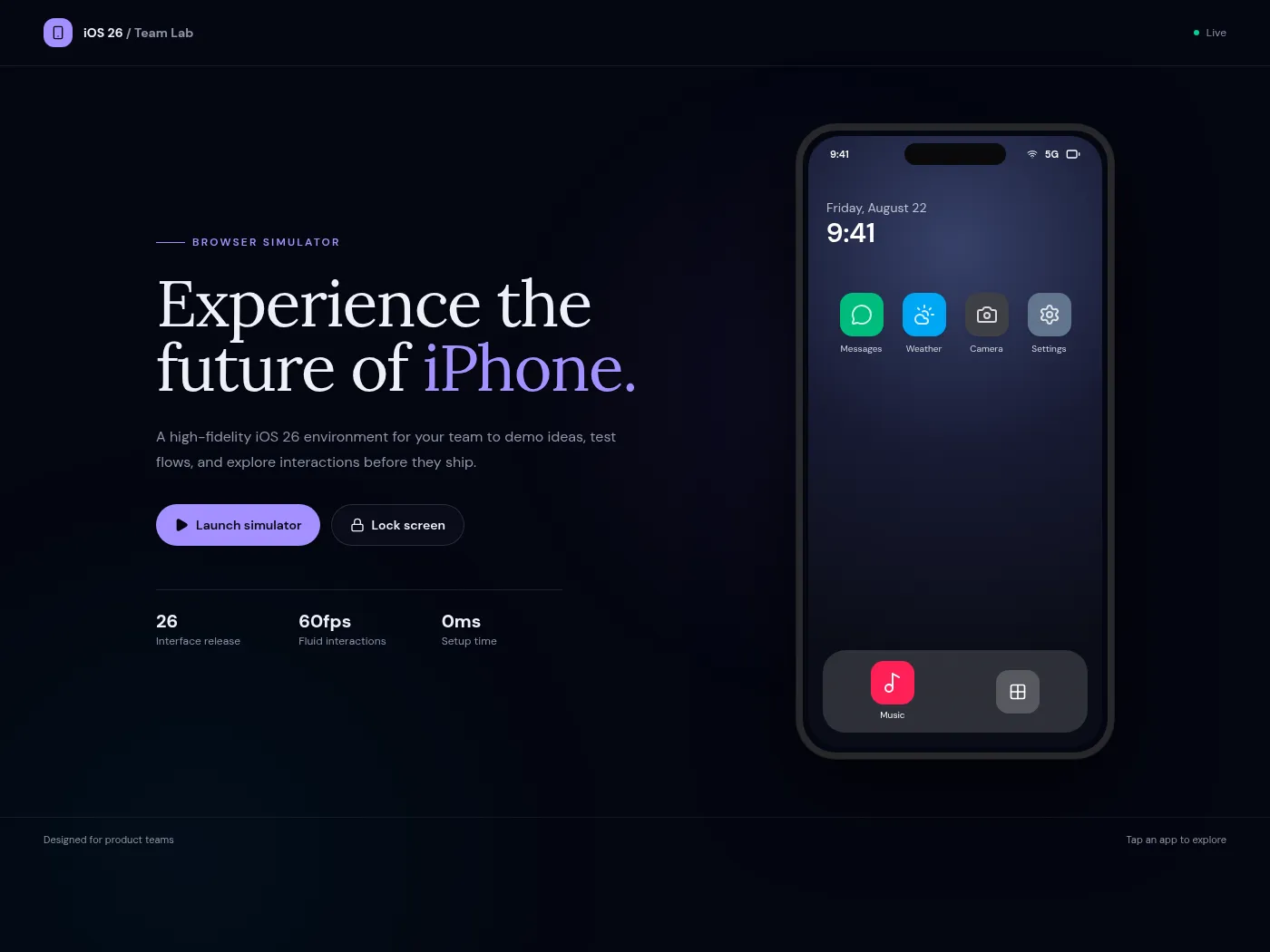 iOS 26 Web Simulator