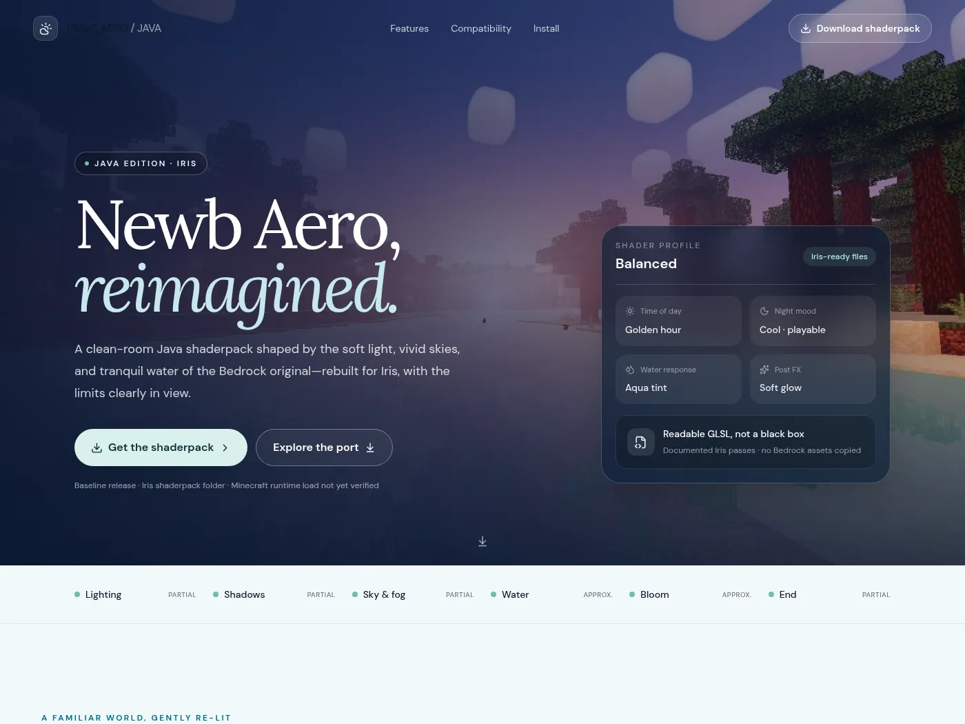 Newb Aero Java Shaderpack