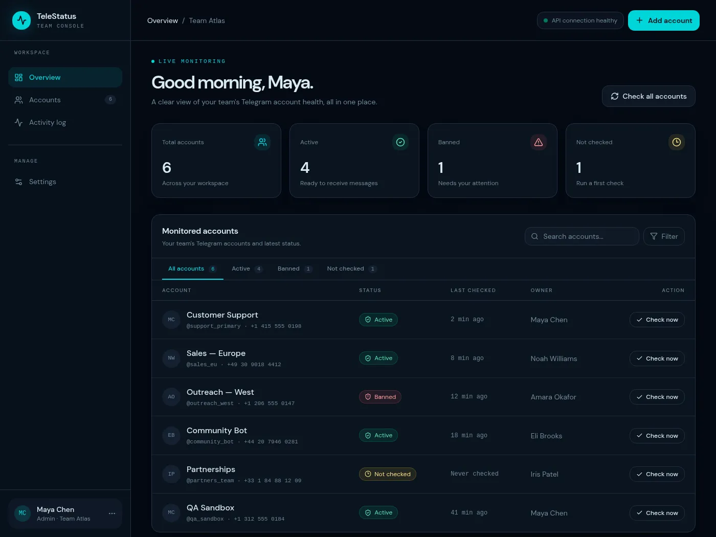 TeleStatus Tracker