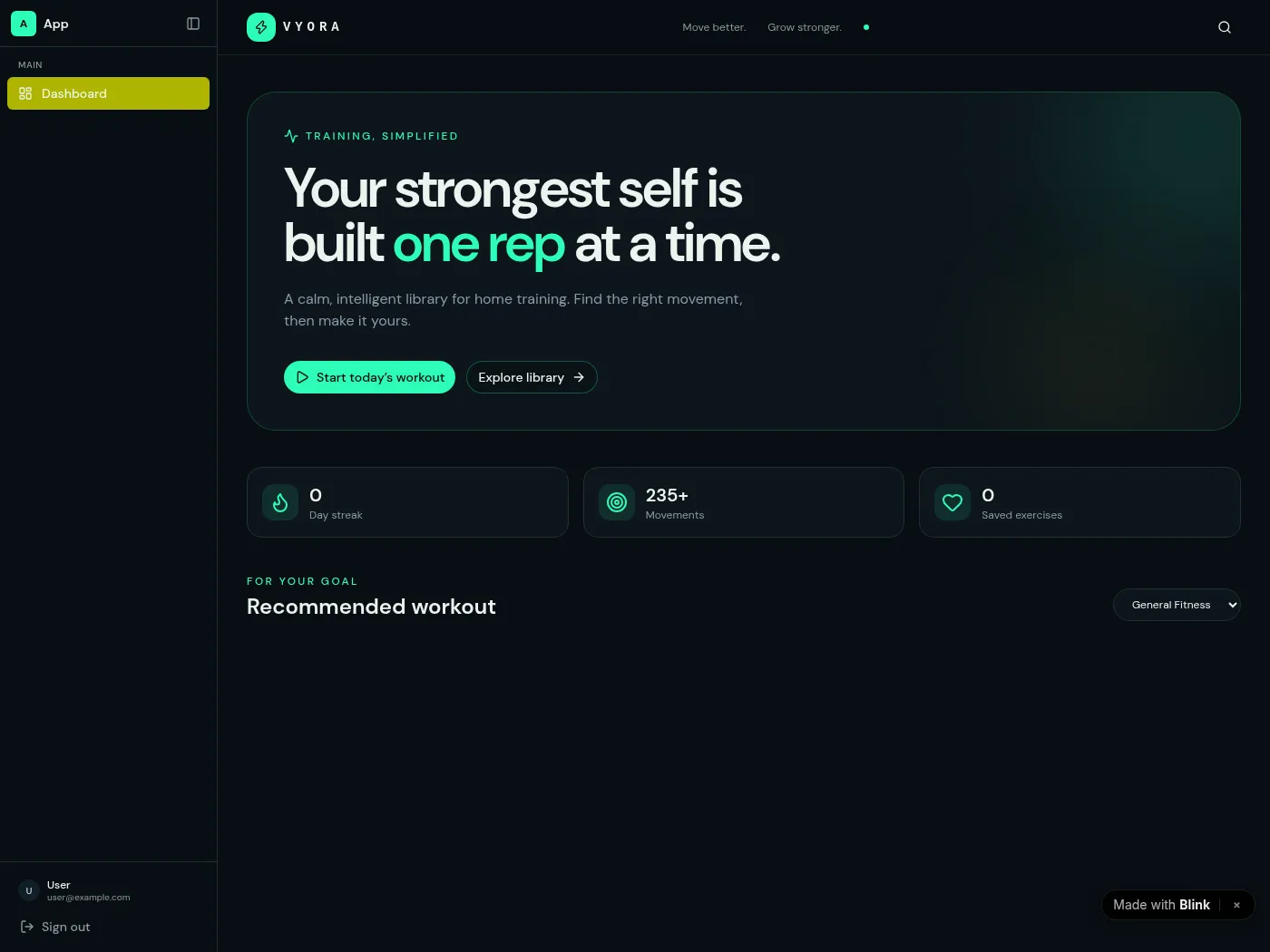 VYORA Exercise Engine