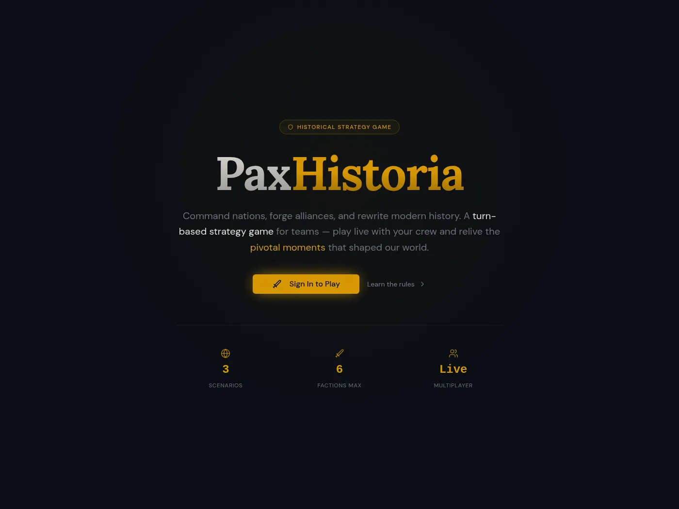 PaxHistoria Game Portal