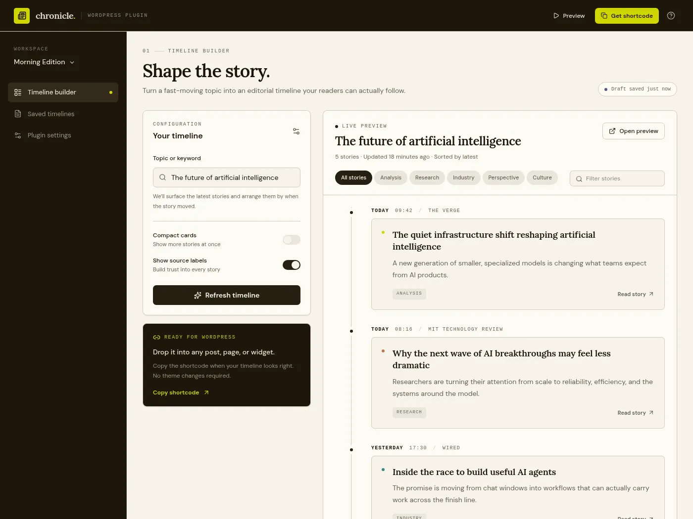 Timeline News Aggregator