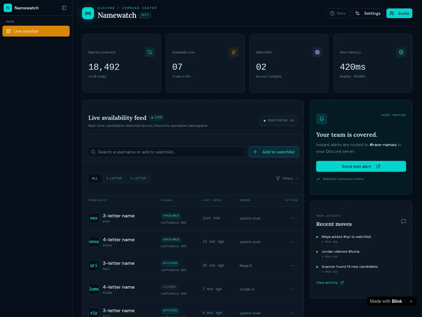 AI Discord Name Sniper