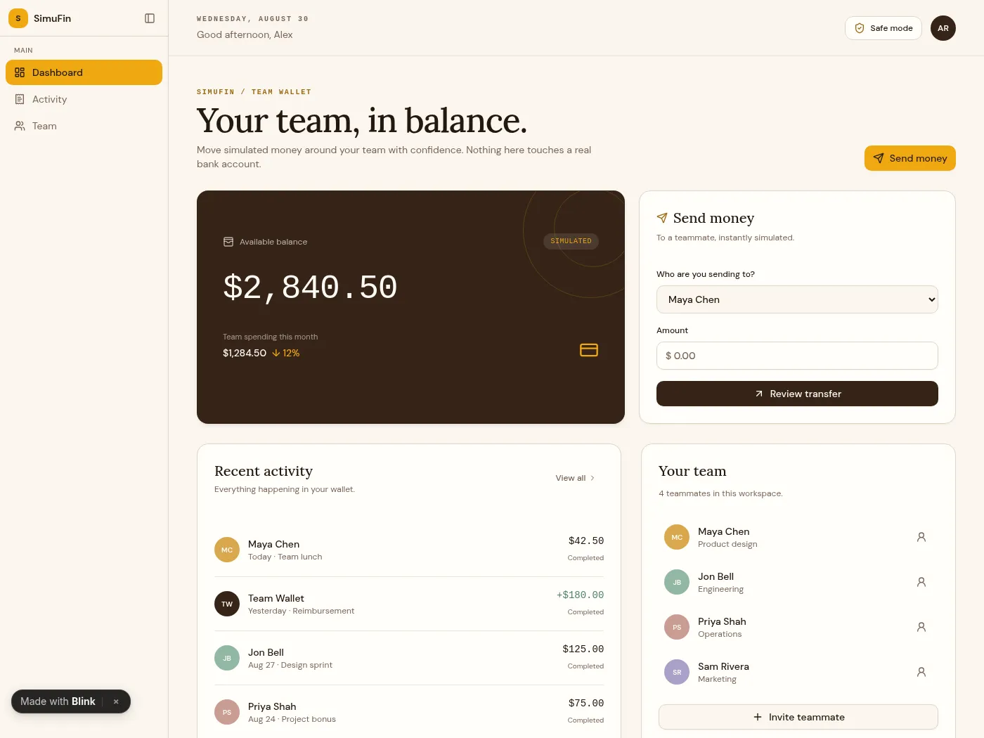 SimuFin Team Wallet