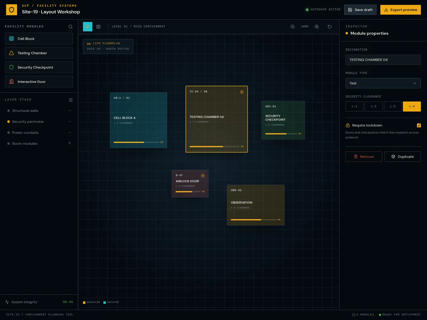 SCP Facility Map Maker