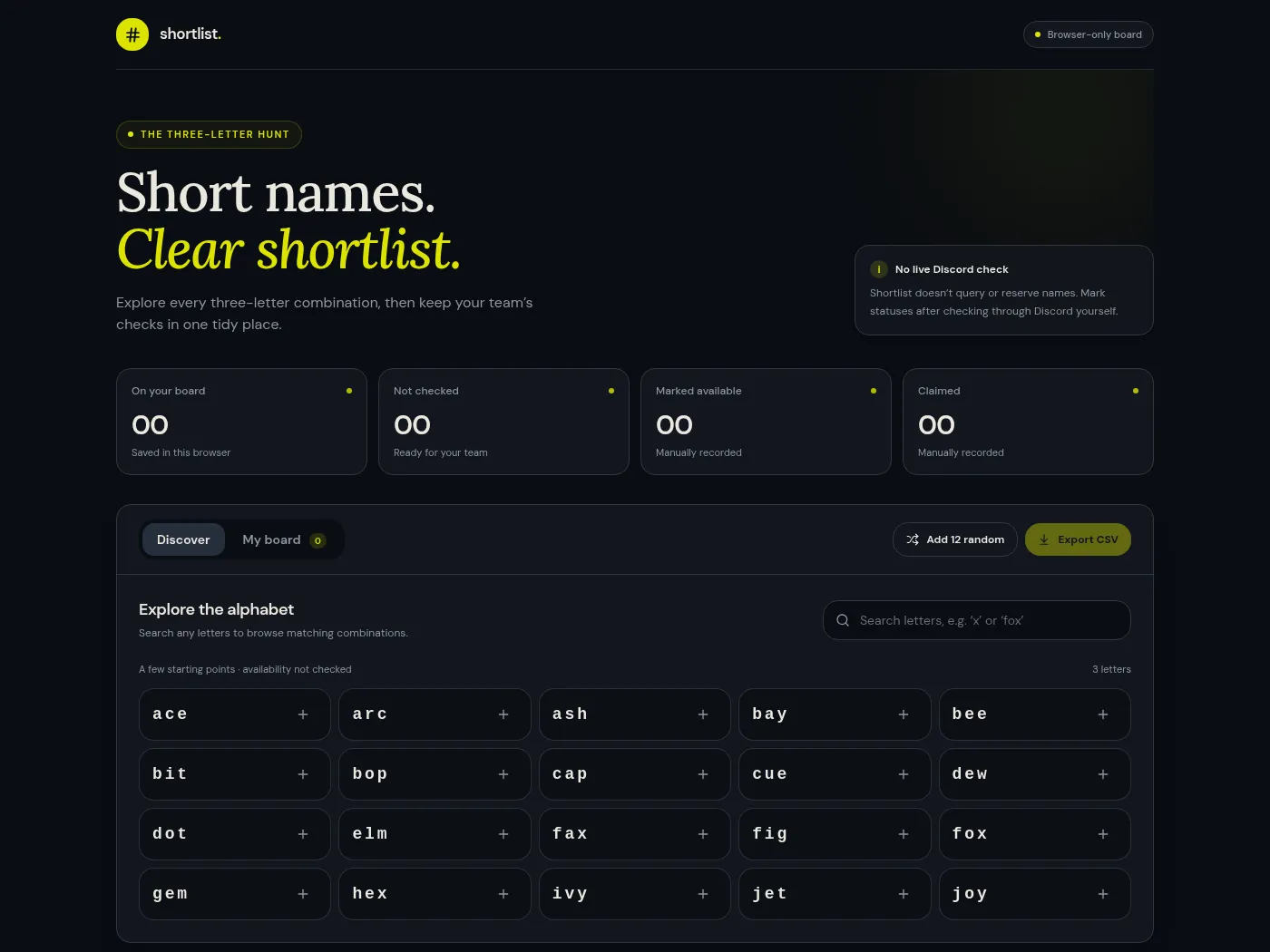 Discord Name Finder