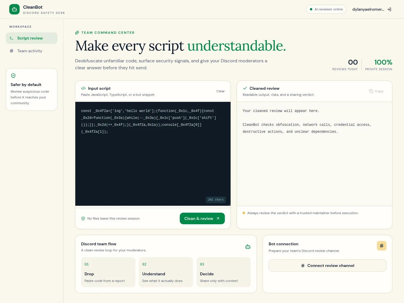 AI Script CleanBot