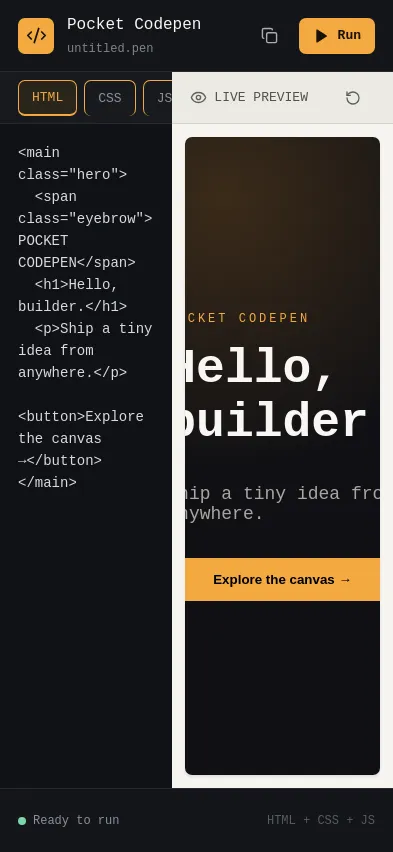 Pocket Codepen