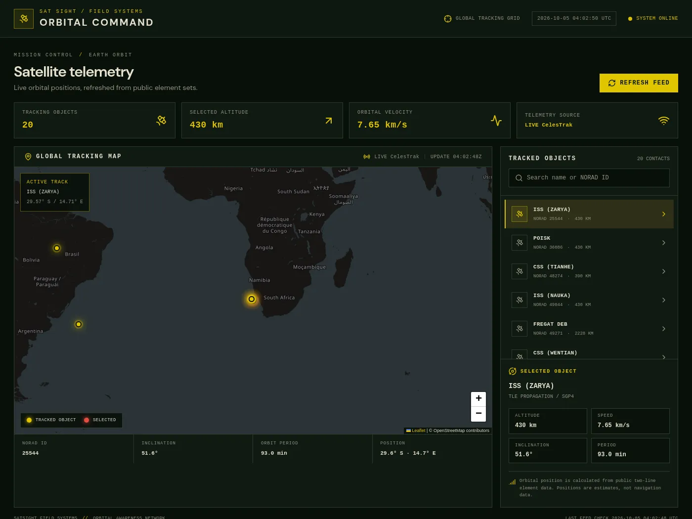 SatSight Live Tracker