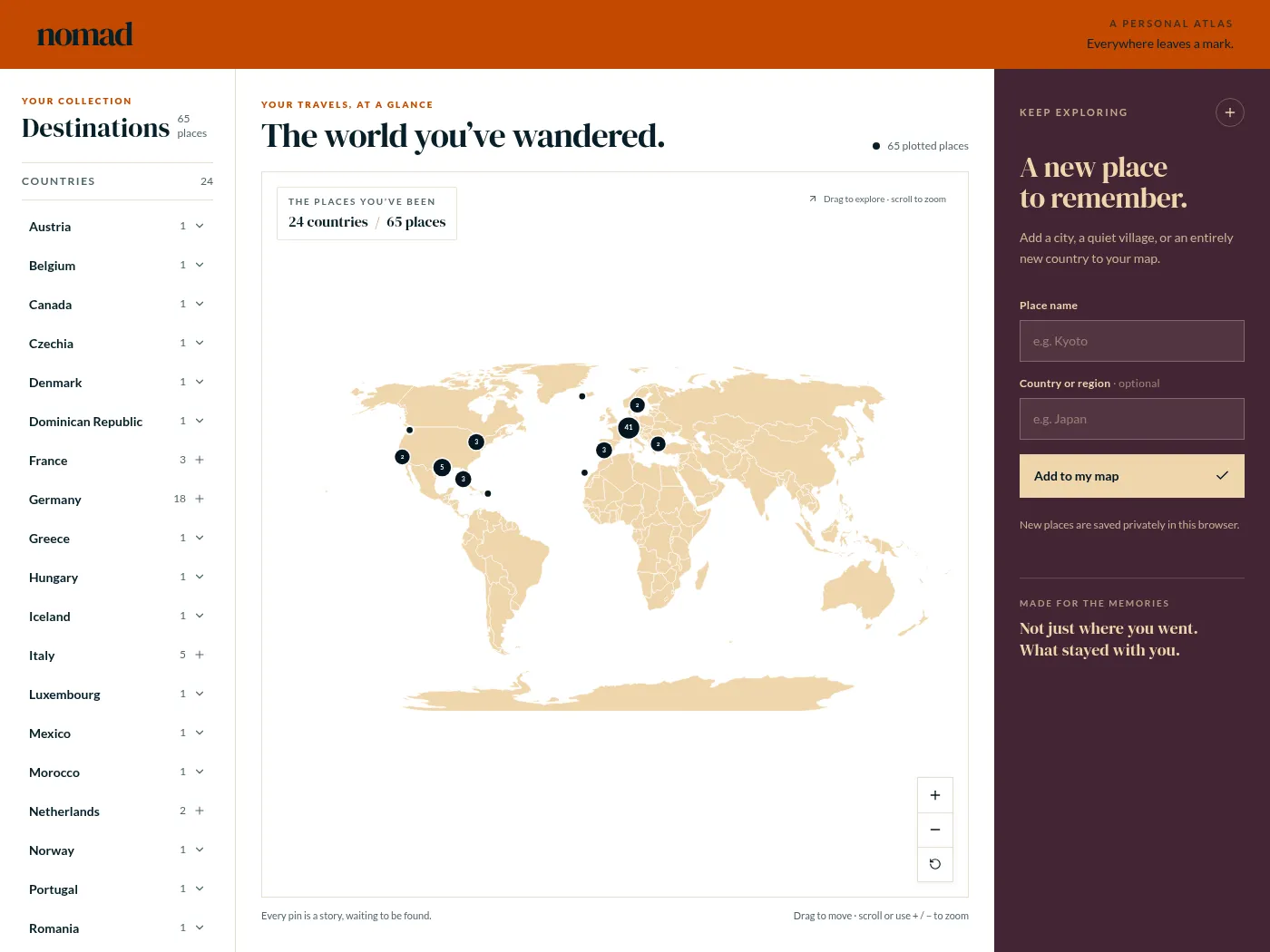 Nomad Travel Map
