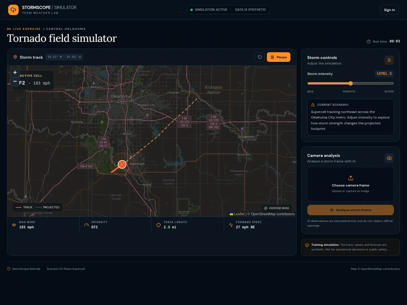 Tornado AI Simulator