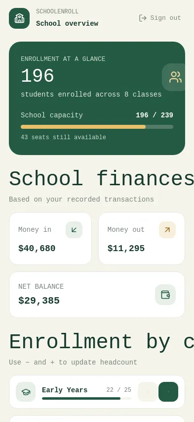 SchoolEnroll Monitor