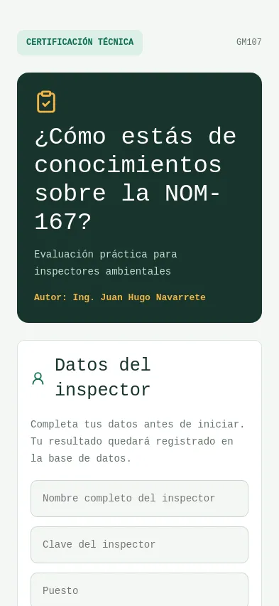 NOM-167 Quiz Inspector