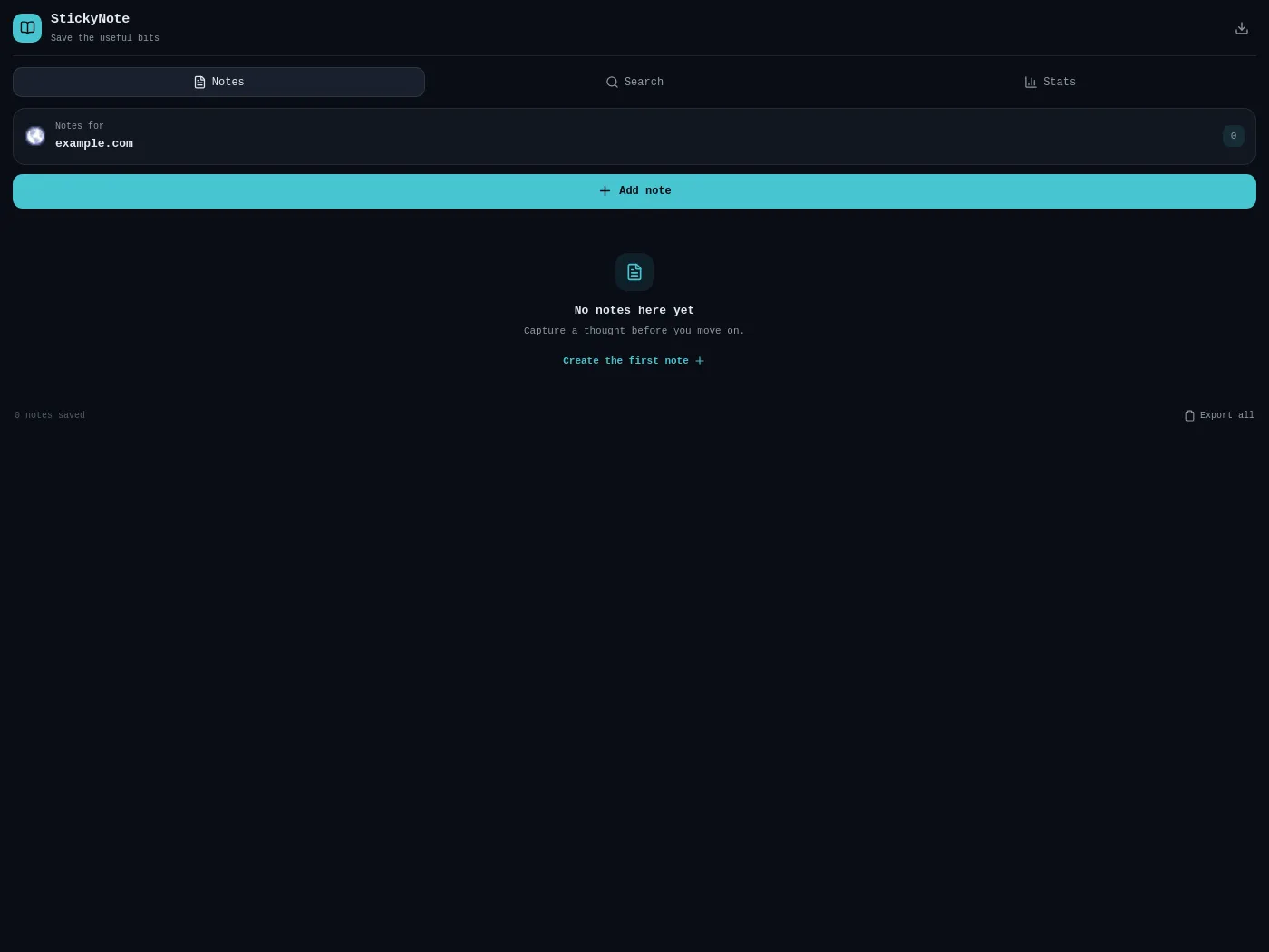 Stickynote Extension