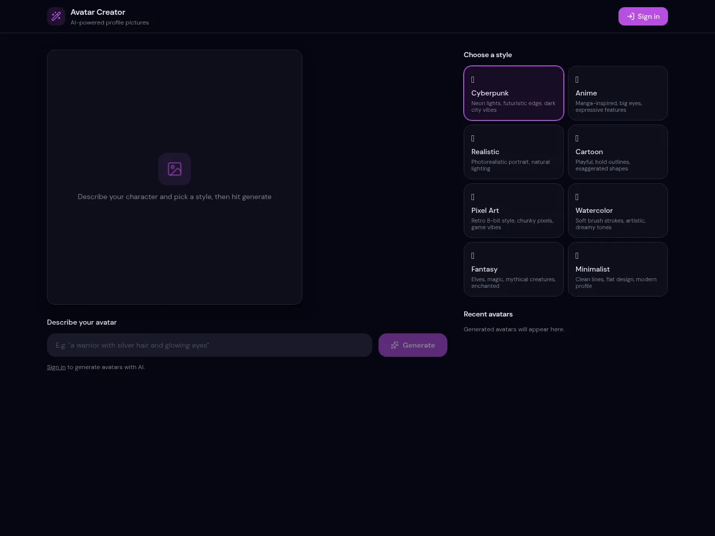 Avatar Image Creator
