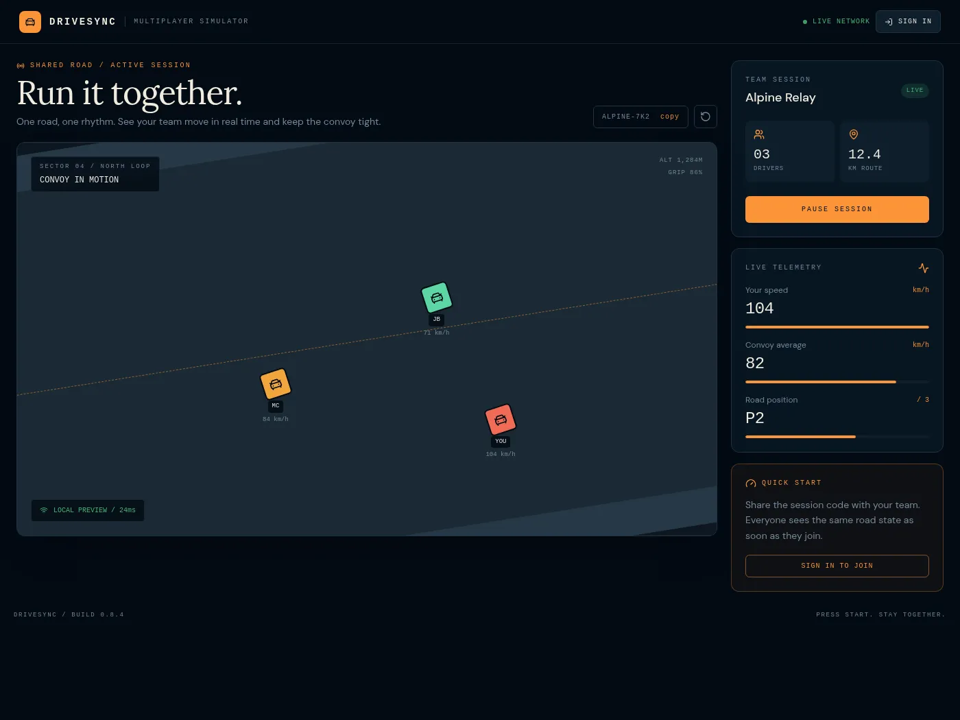 DriveSync Multiplayer Simulator