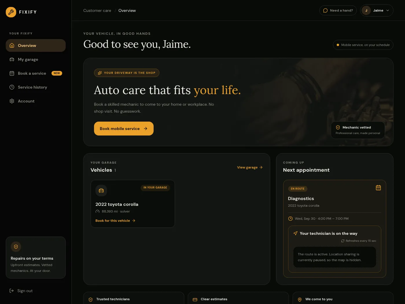 Fixify Booking Web App