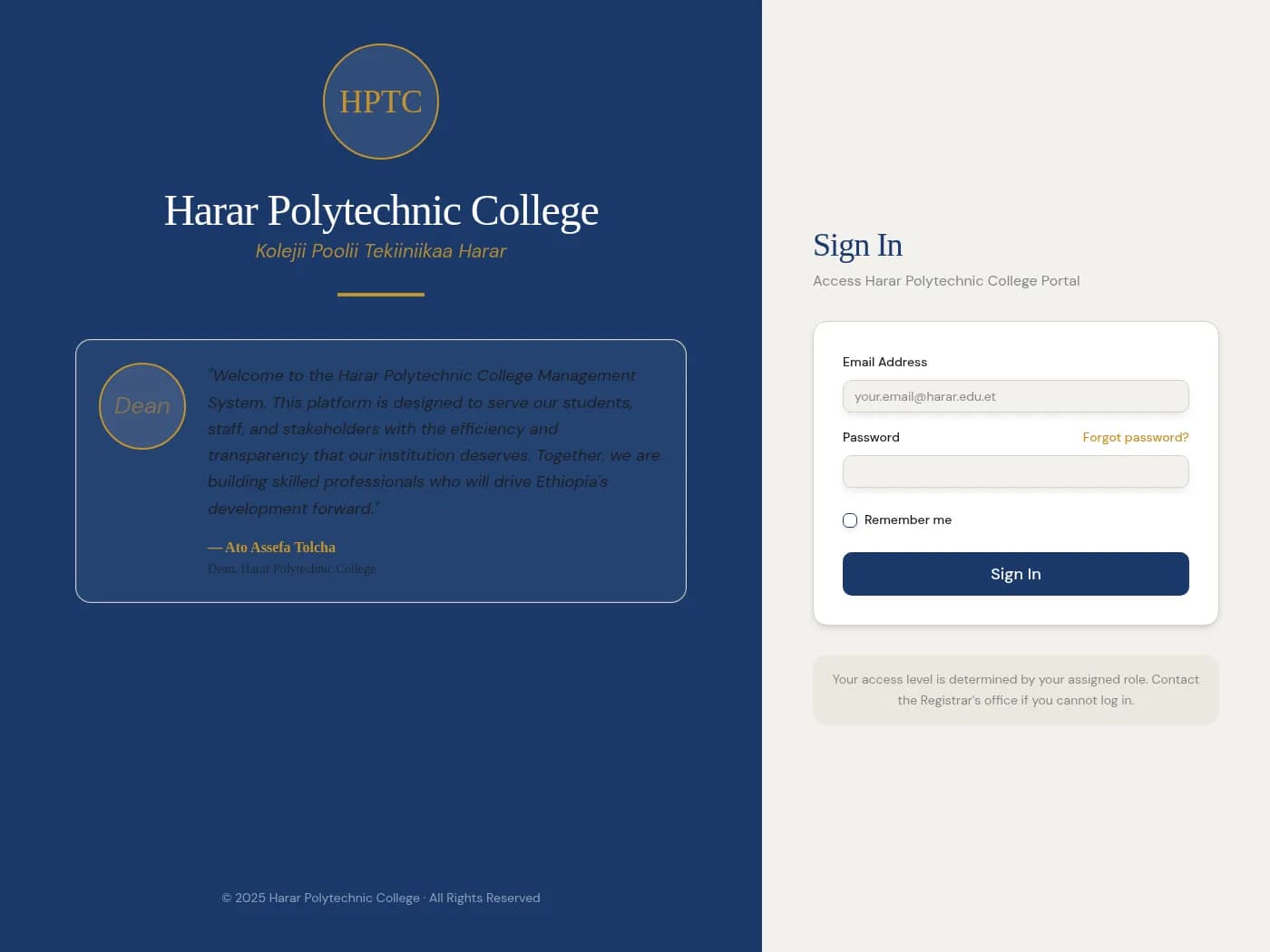 Harar Polytechnic College OS