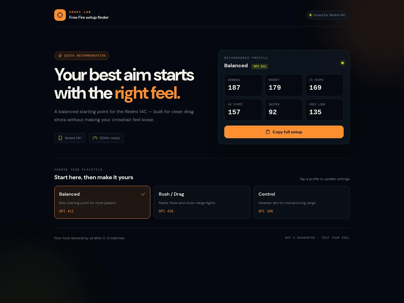 Free Fire Sensitivity Finder