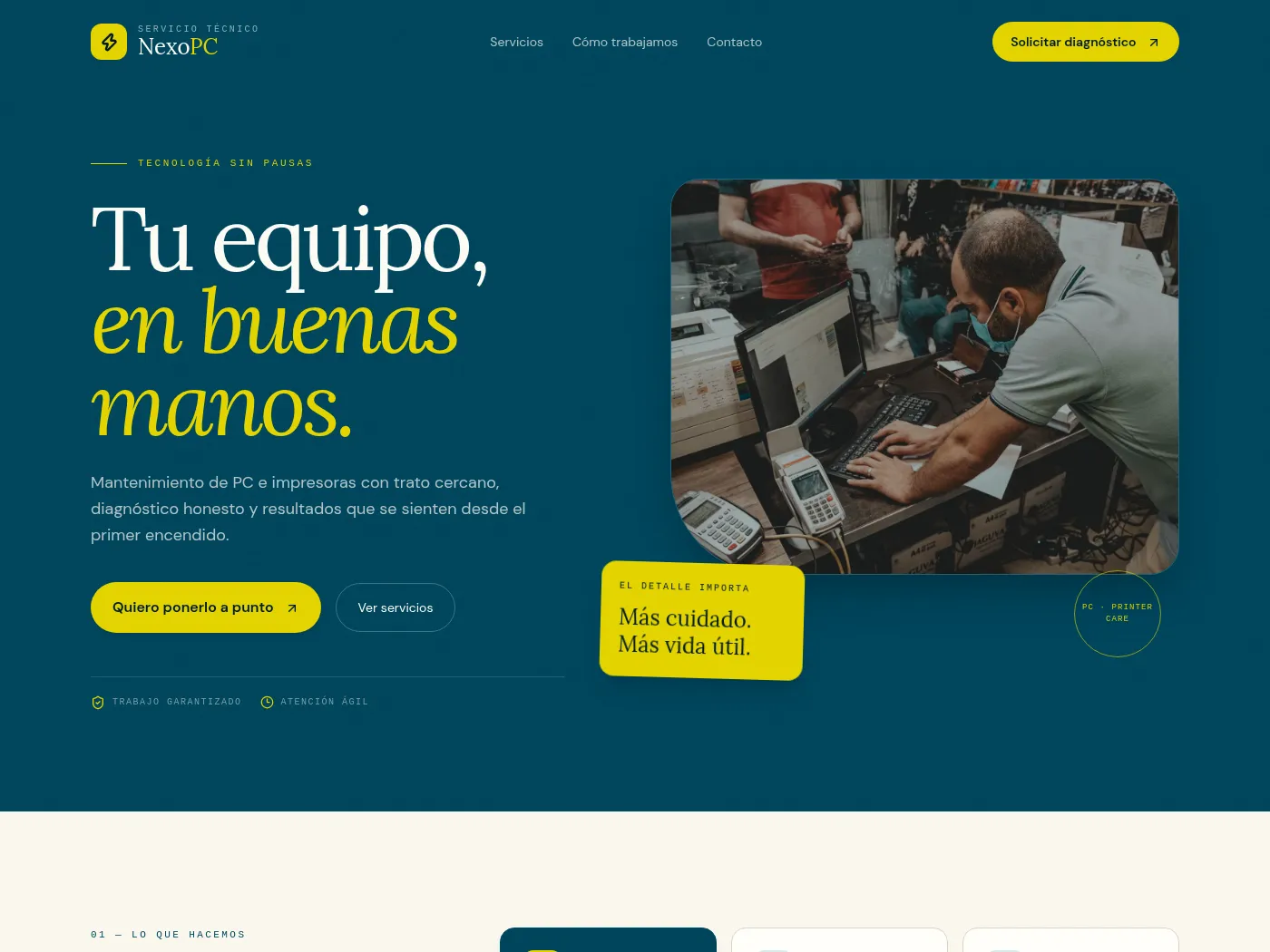 PC Care Landing Page