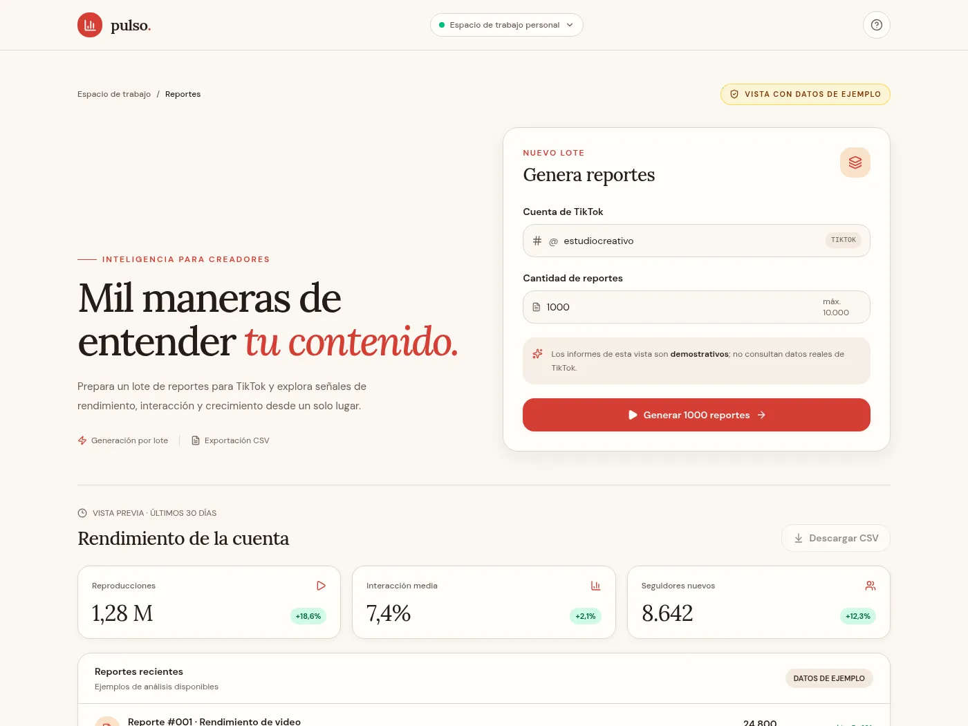 TikTok Report Generator