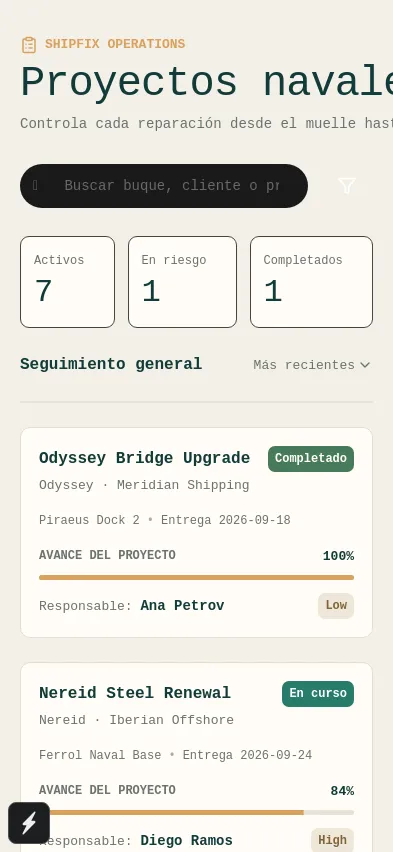 ShipFix Project Manager