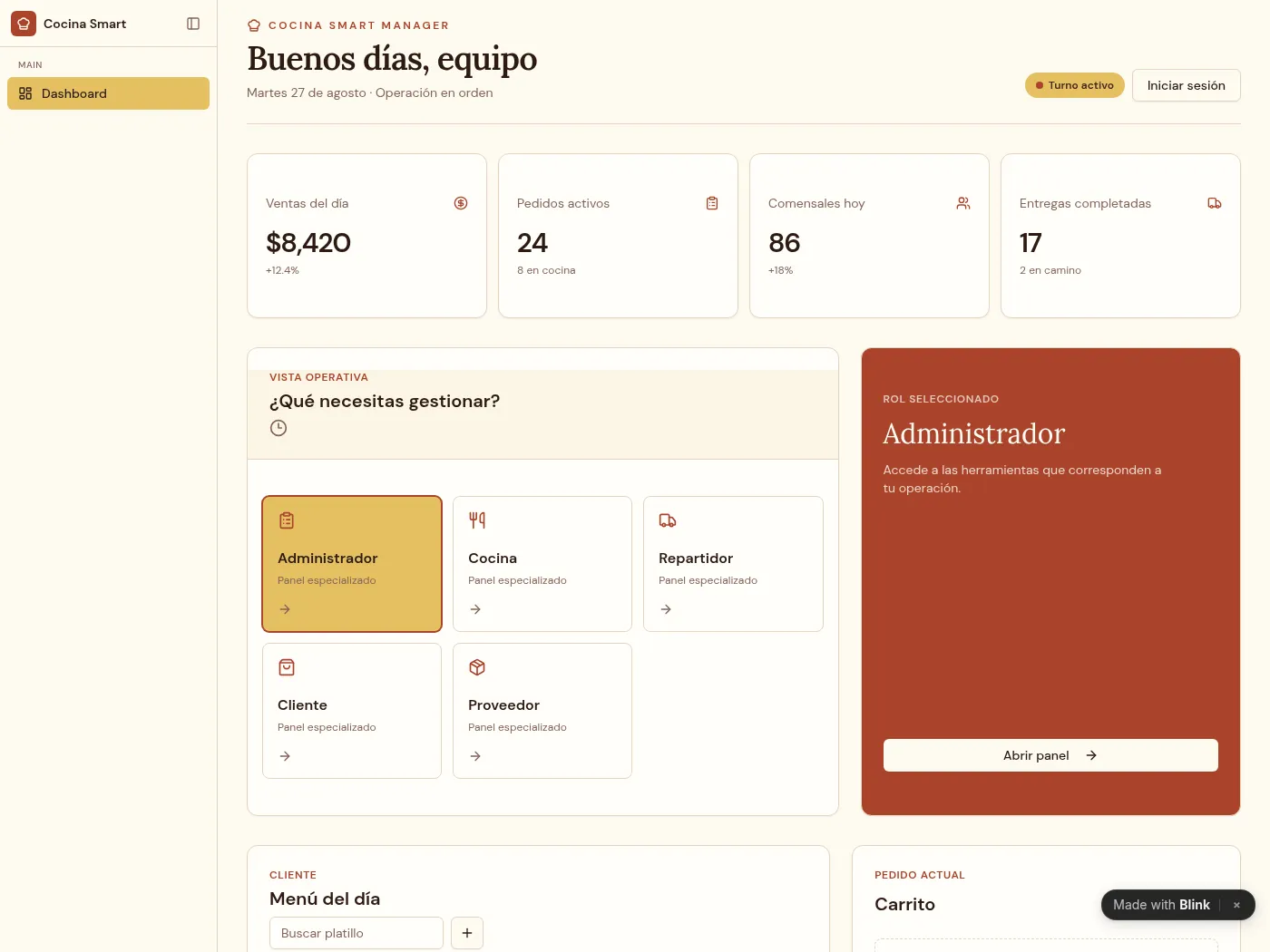 Cocina Smart Manager