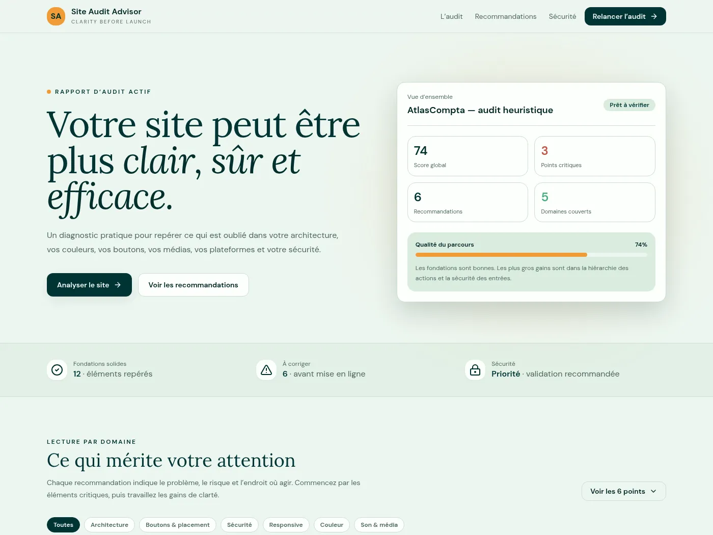 Site Audit Advisor