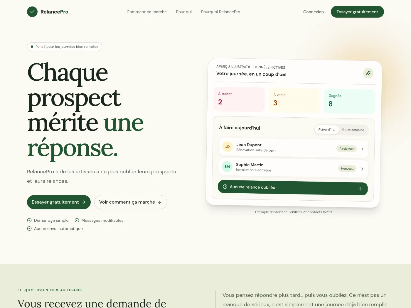 RelancePro Assistant Facile