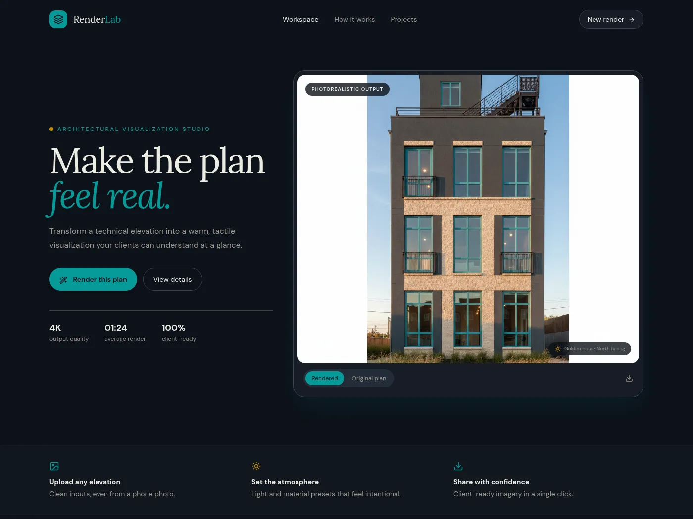 Realistic Plan Renderer