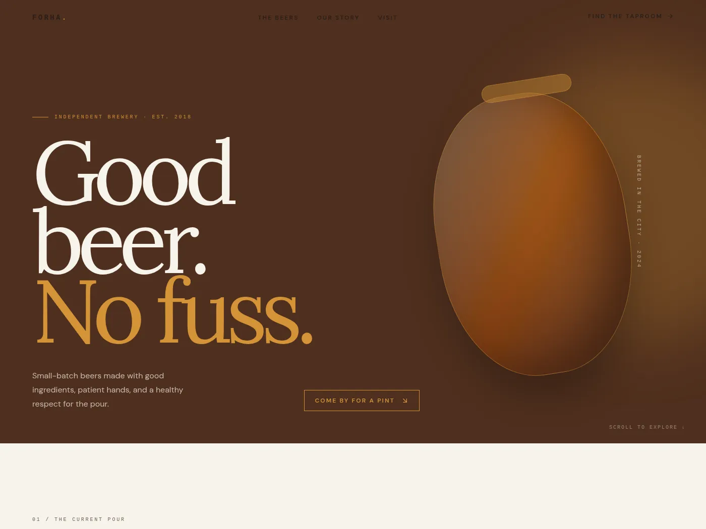FORHA Brews Landing Page