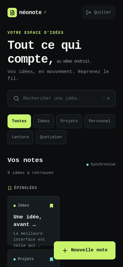 NeoNote Futuriste