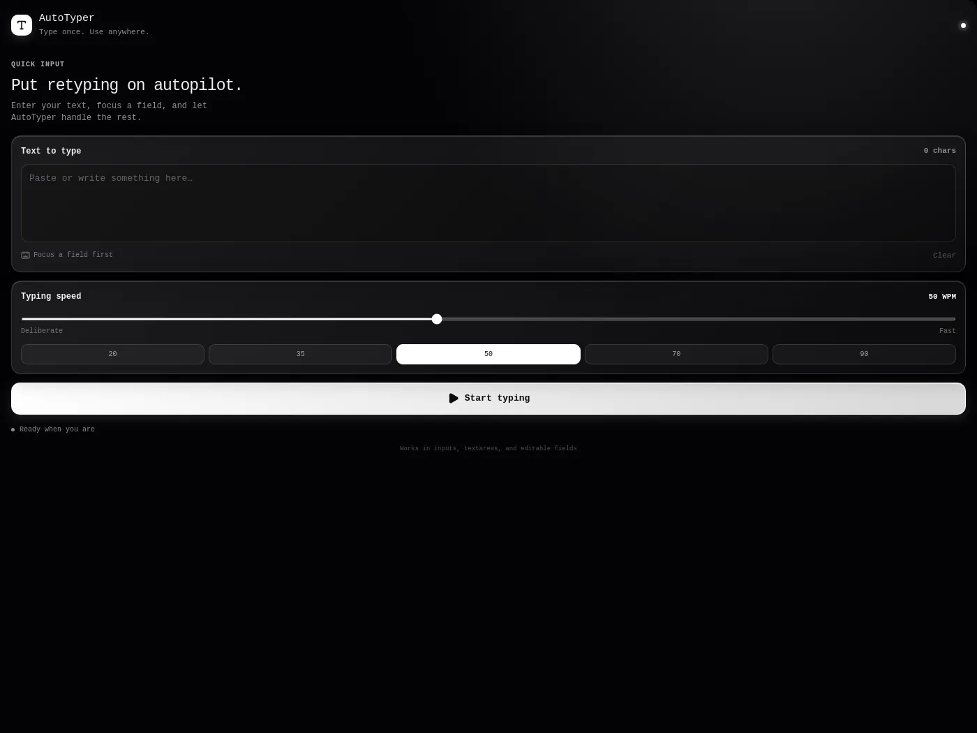AutoTyper Extension