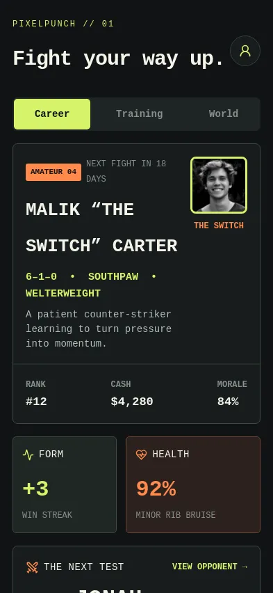 PixelPunch: MMA Life RPG