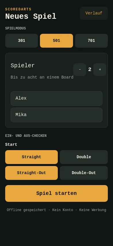 ScoreDarts iOS