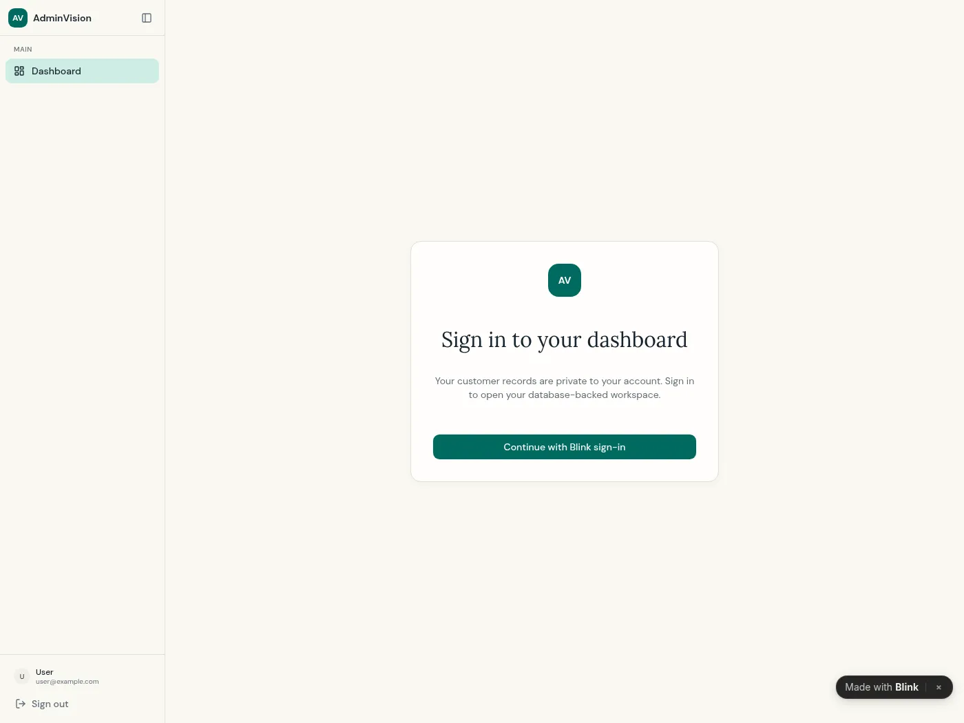AdminVision Dashboard