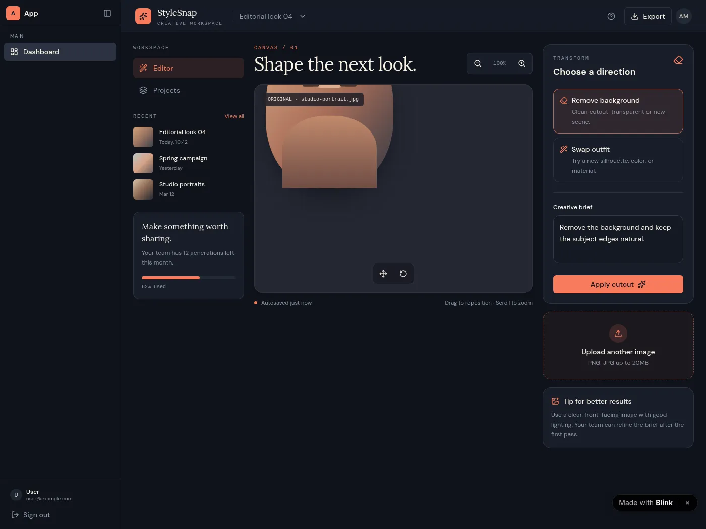 StyleSnap Editor