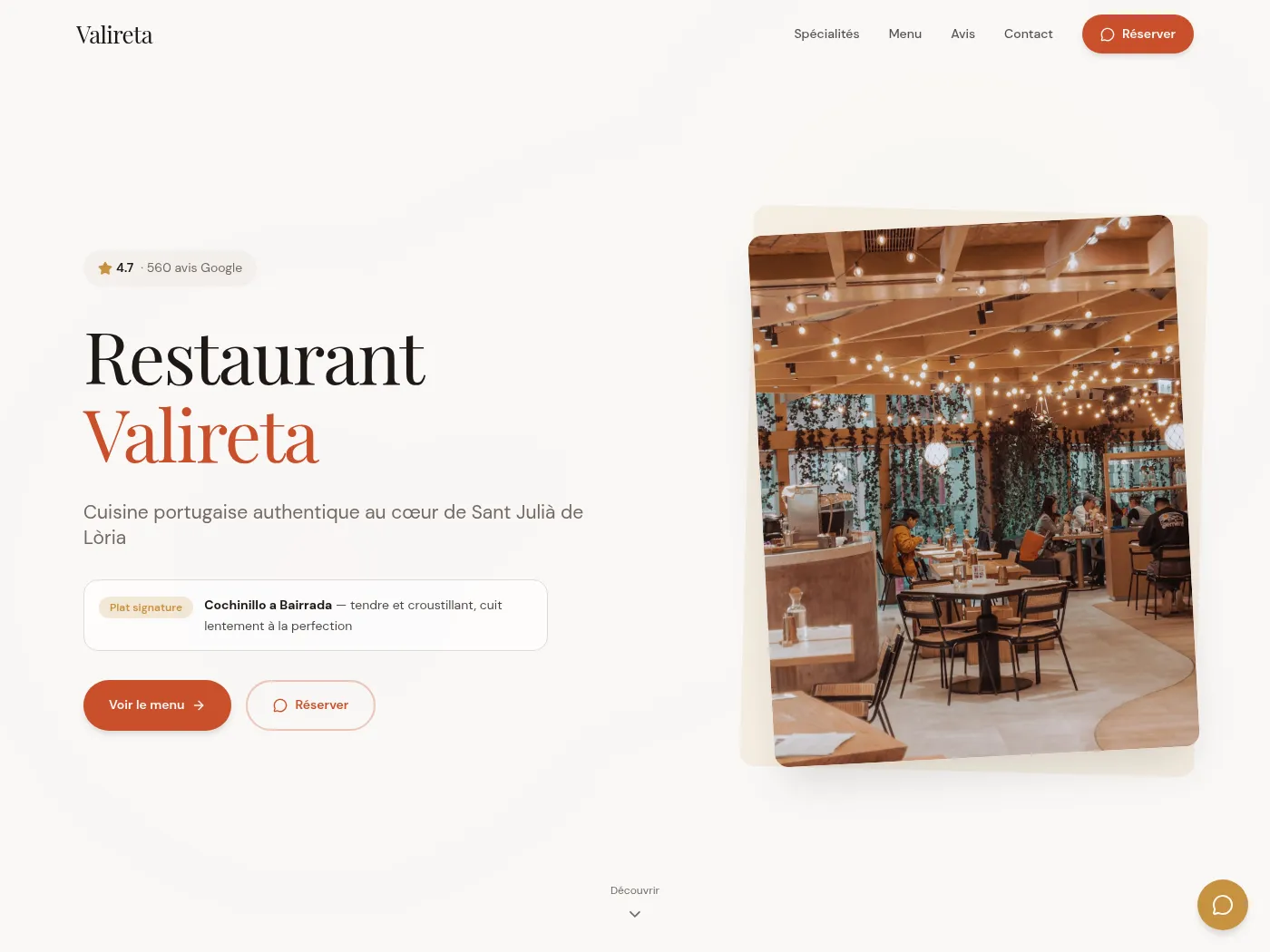 Valireta Restaurant Site