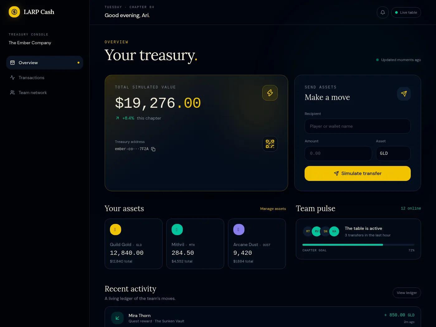 LARP Cash Sim