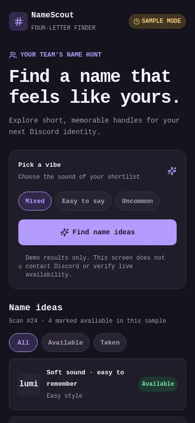 Discord Name Finder